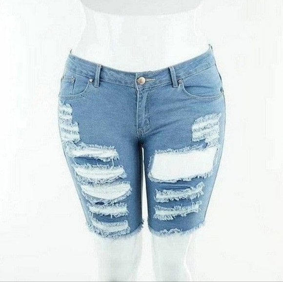 Jeans | Plus Size Distressed Bermuda Shorts | Poshmark